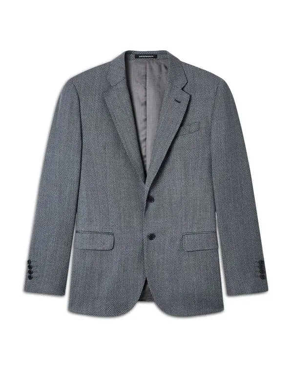 Emporio Armani G Line Regular Fit Single Breasted Notch Lapel Jacket In Super 130s Wool - Grey
