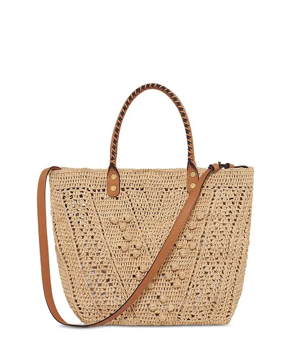 Gerard Darel 18h Crochet Raffia Tote