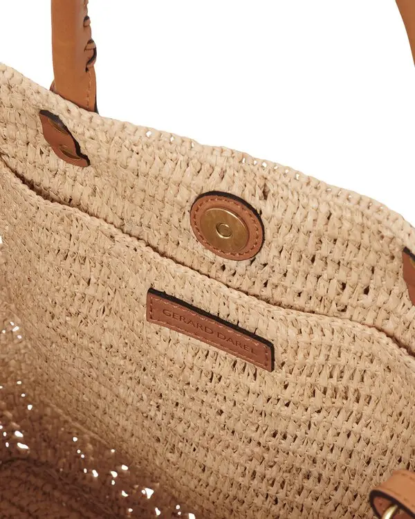Gerard Darel 18h Crochet Raffia Tote
