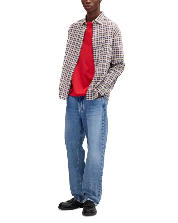 Nn07 Deon Patterned Pocket Shirt