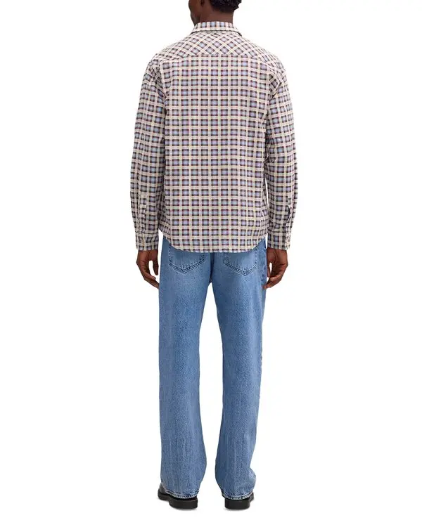 Nn07 Deon Patterned Pocket Shirt