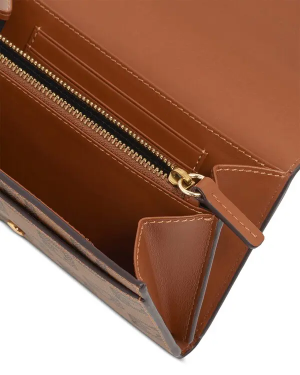 Gerard Darel Small Logo Print Leather Wallet - Camel