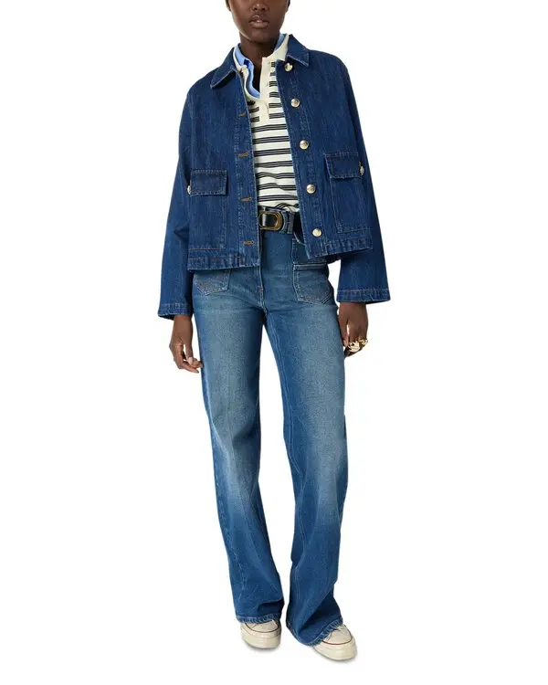 Gerard Darel Taina Denim Buttoned Jacket - Blue
