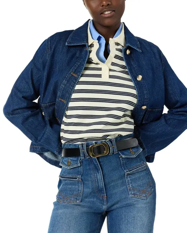 Gerard Darel Taina Denim Buttoned Jacket - Blue
