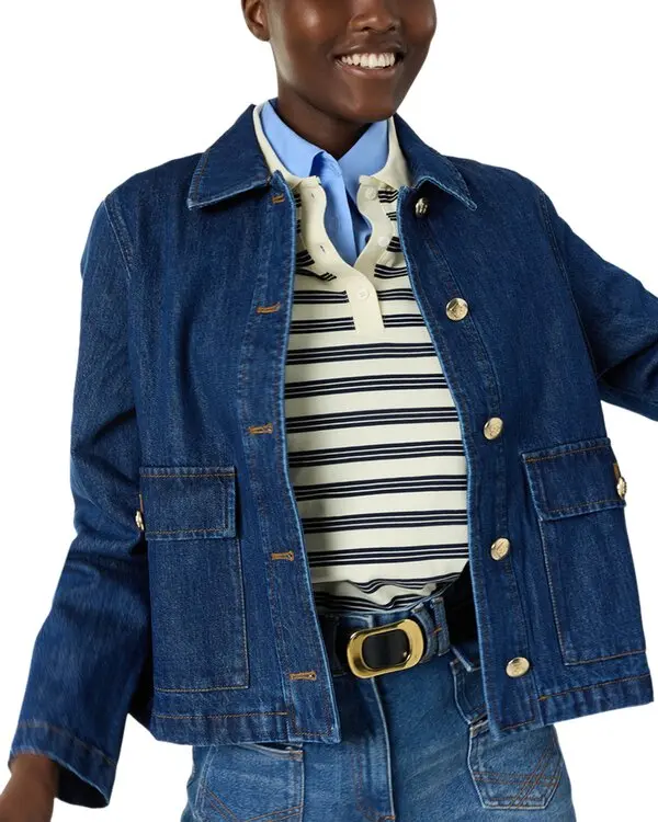 Gerard Darel Taina Denim Buttoned Jacket - Blue