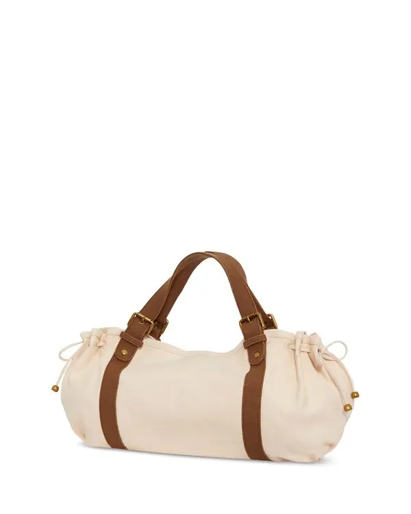 Gerard Darel 24h Canvas Handbag - Ecru/brown