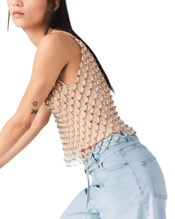 Maje Lakoya Beaded Top