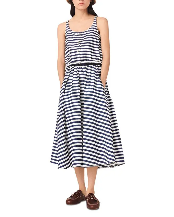 Maje Lalais Striped Top - White/blue