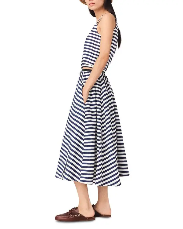 Maje Lalais Striped Top - White/blue
