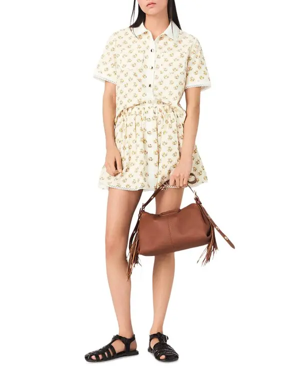 Maje Printed Croquet Trim Shirt