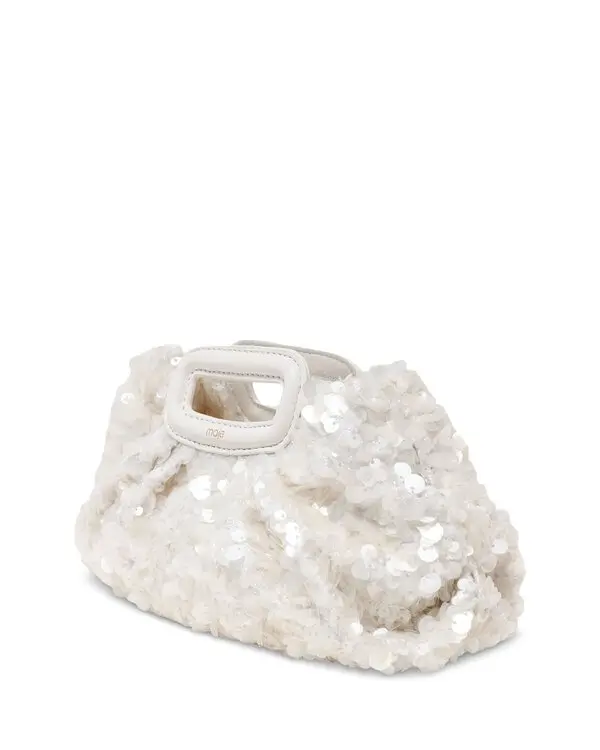 Maje Milpli Mini Sequins Clutch - White