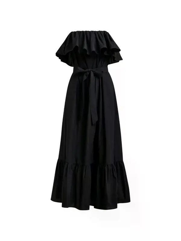 Essentiel Antwerp Ruffled Belted Maxi Dress - Black