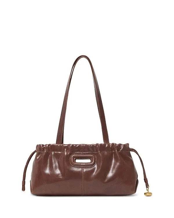 Maje Milpil Gazette Leather Shoulder Bag - Brown