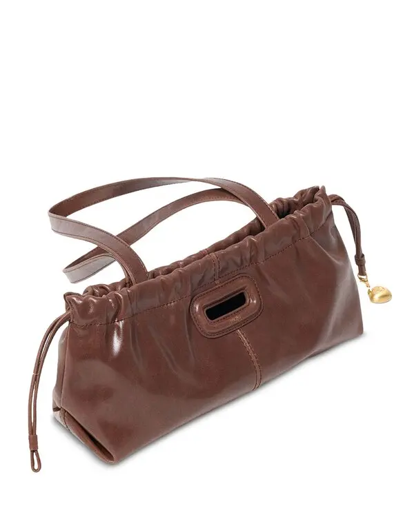Maje Milpil Gazette Leather Shoulder Bag - Brown