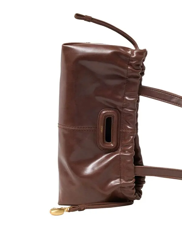 Maje Milpil Gazette Leather Shoulder Bag - Brown