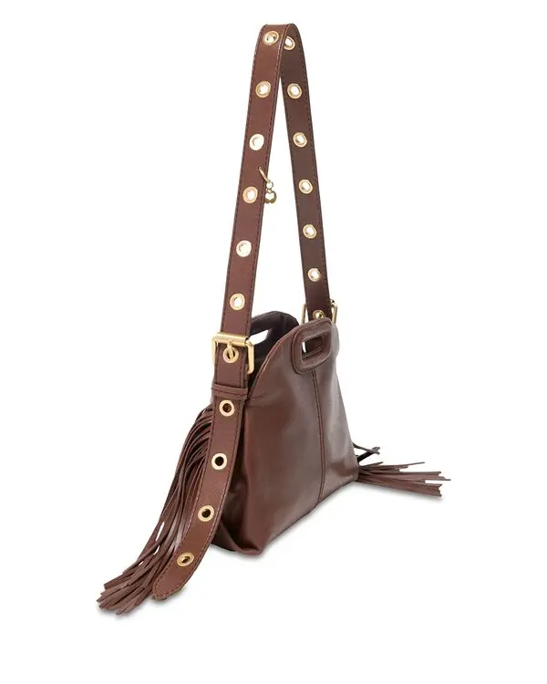 Maje Miss M Mini Leather Bag - Brown