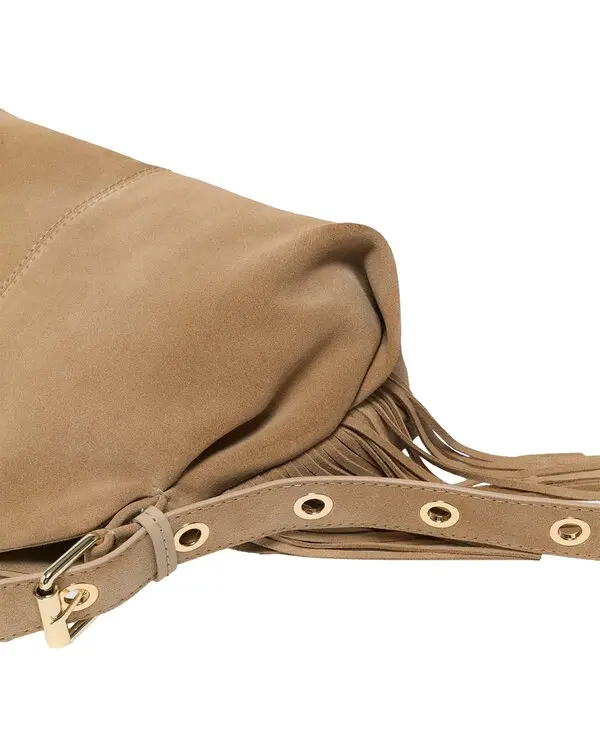Maje Miss M Suede Bag - Cappucino