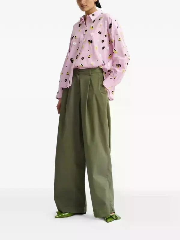 Essentiel Antwerp Flower-embroidered Button-up Shirt