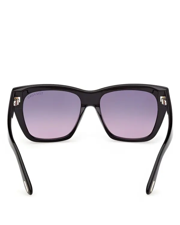 TOM FORD Butterfly Sunglasses, 55mm - Black/gradient Smoke