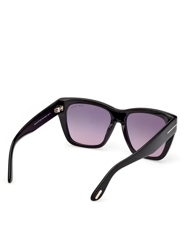 TOM FORD Butterfly Sunglasses, 55mm - Black/gradient Smoke