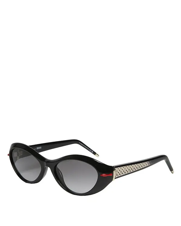 CHRISTIAN LOUBOUTIN Oval Sunglasses, 55mm - Shiny Black
