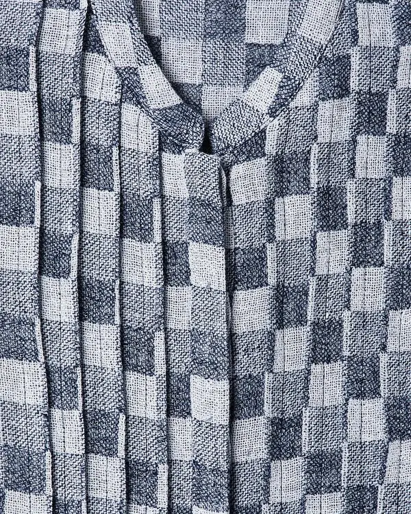 Emporio Armani Linen Gauze Checkered Shirt - Navy/natural Check
