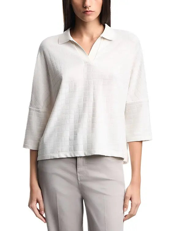 Emporio Armani Jersey Jacquard Polo Top