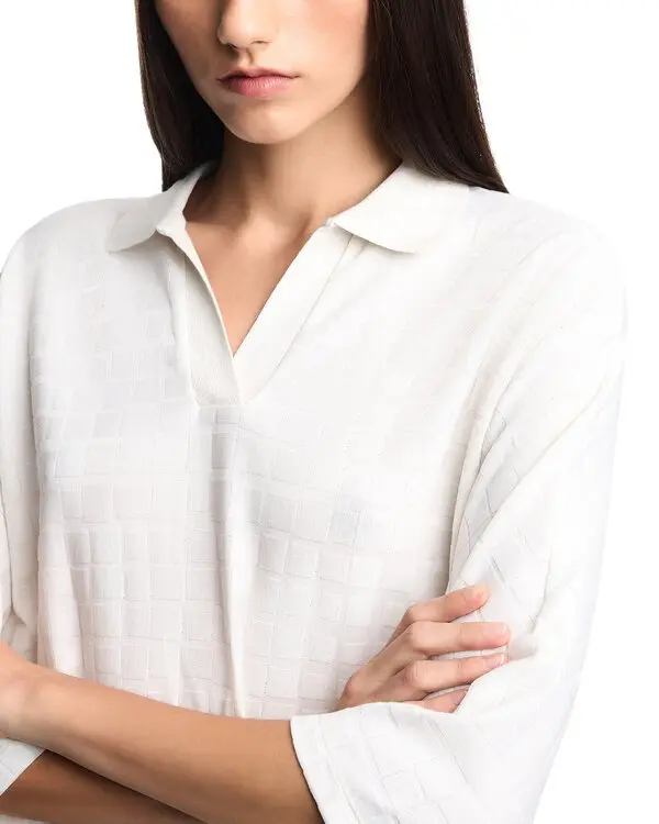 Emporio Armani Jersey Jacquard Polo Top