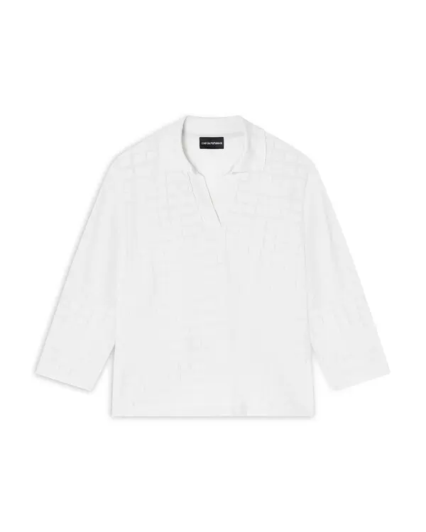 Emporio Armani Jersey Jacquard Polo Top