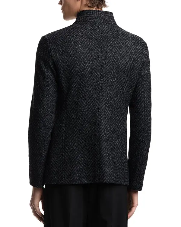 Emporio Armani Wool Blend Jersey Jacket - Black