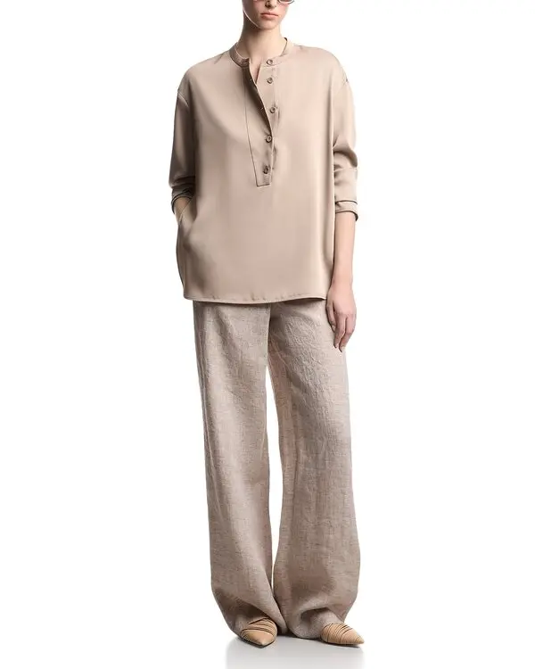 Emporio Armani Crepe Twill Long Sleeve Shirt