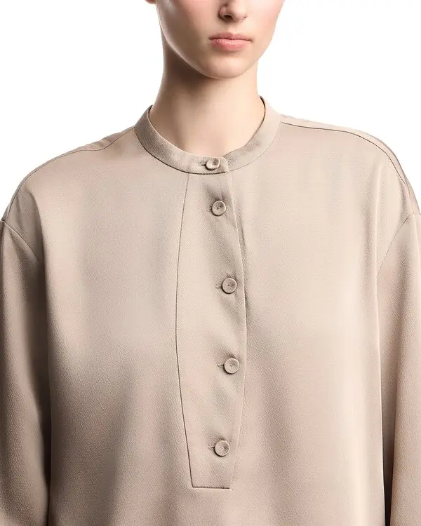 Emporio Armani Crepe Twill Long Sleeve Shirt