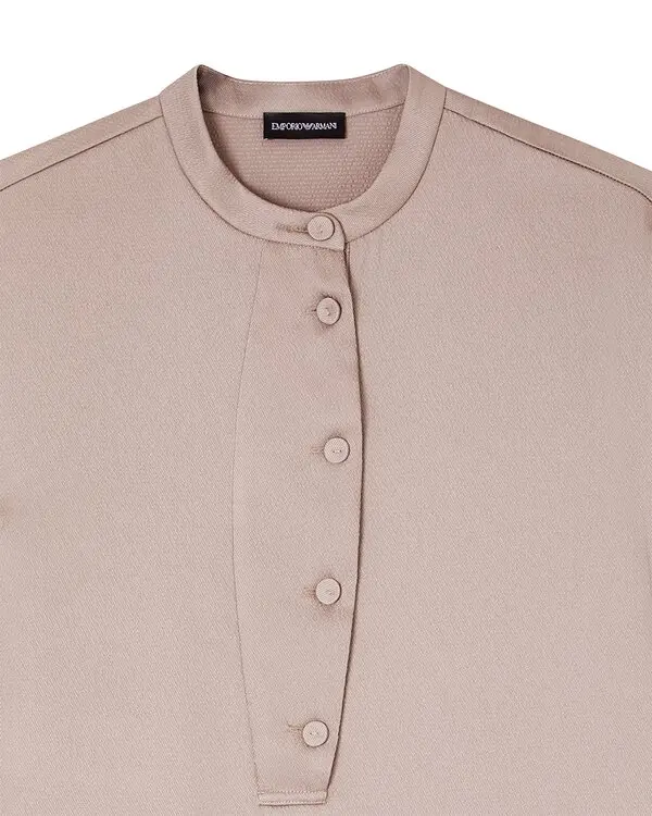 Emporio Armani Crepe Twill Long Sleeve Shirt - Dune