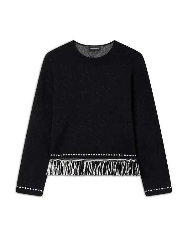 Emporio Armani Fringe Hem Sweater