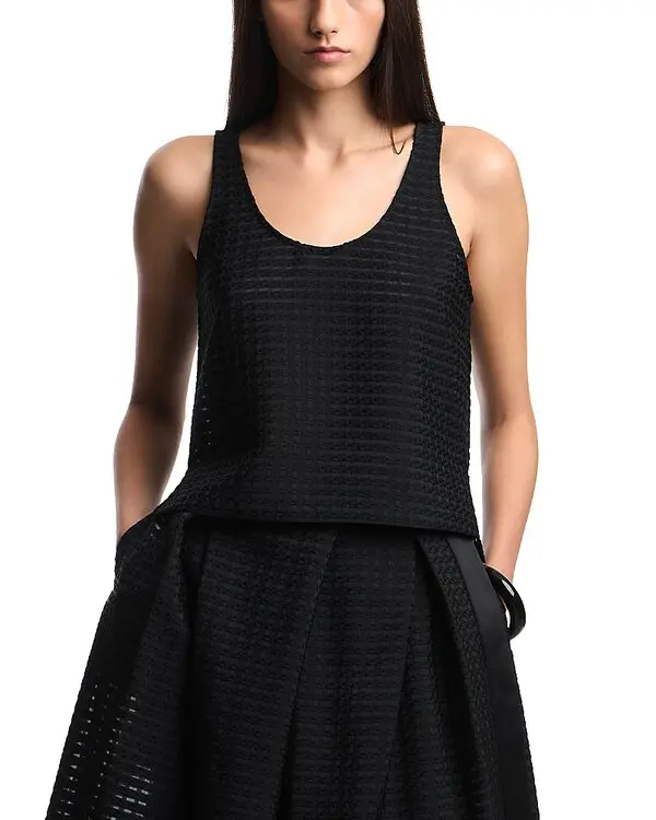 Emporio Armani Vichy 3d Jacquard Tank Top - Black