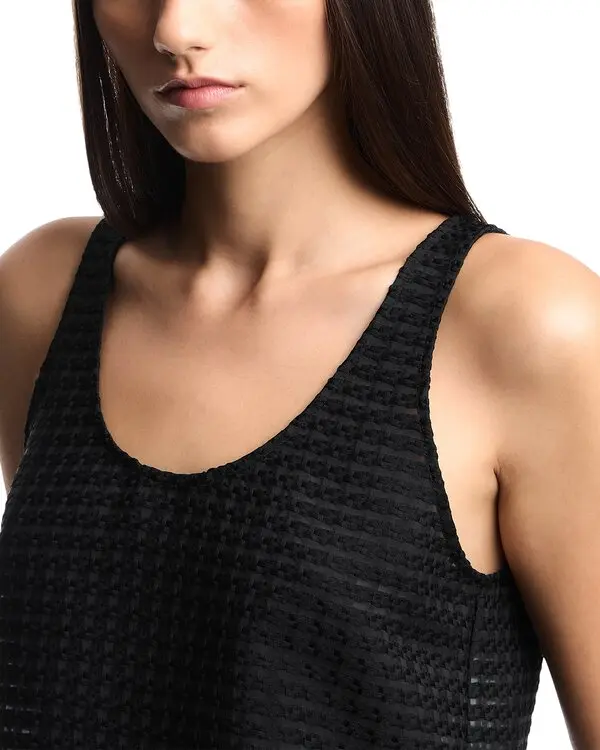 Emporio Armani Vichy 3d Jacquard Tank Top - Black