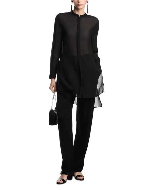 Emporio Armani Techno Georgette Long Shirt