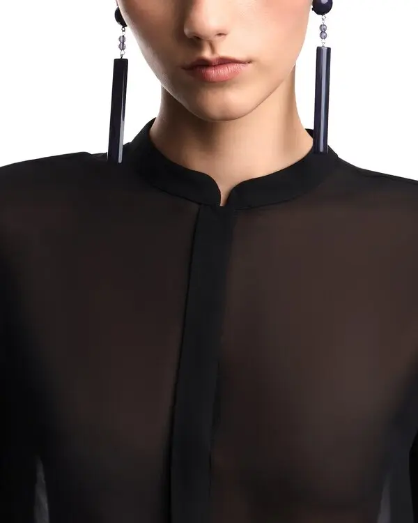 Emporio Armani Techno Georgette Long Shirt