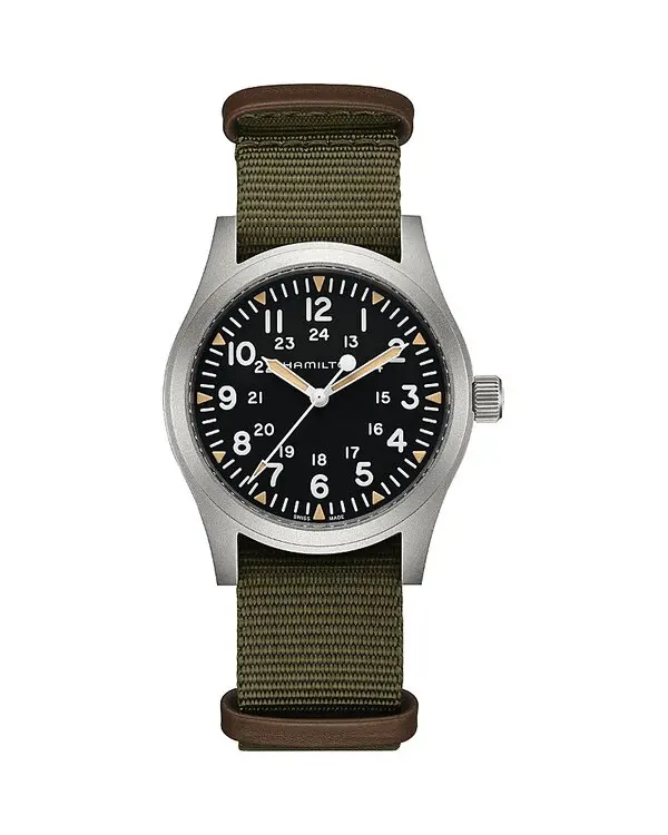 Hamilton Khaki Field Mechanical 42mm Watch - Black/green