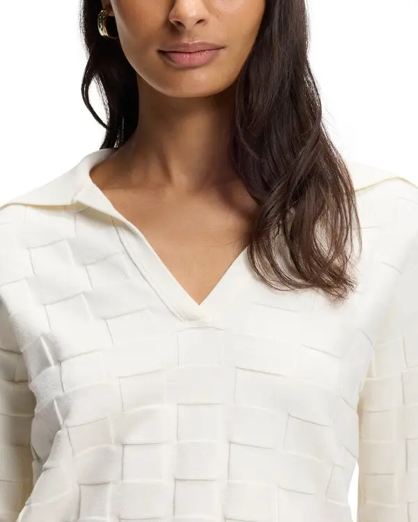 BOSS Check Texture Sweater - Soft Cream