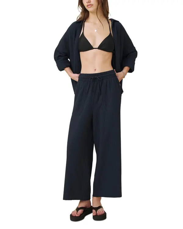 Splendid Ava Gauze Pants - Navy