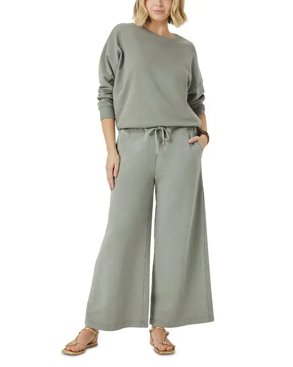 Splendid Greta Terry Cropped Pants - Eucalyptus