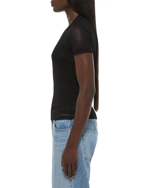 Helmut Lang Fine Mesh Layered Tee - Black
