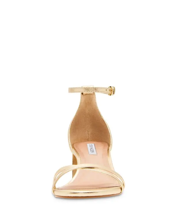 Steve Madden Block Heel Sandals - Gold Leather