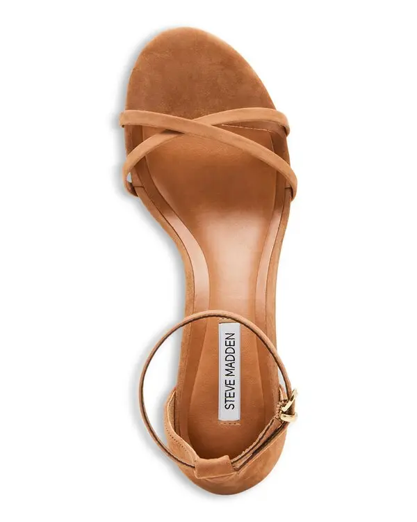 Steve Madden Rae Block Heel Sandals - Tan Nubuck