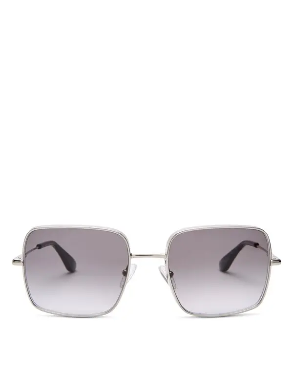 Alexander McQueen Square Sunglasses, 55mm - Silver