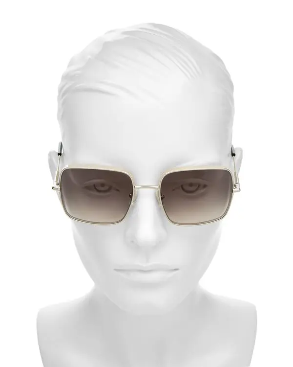 Alexander McQueen Square Sunglasses, 55mm - Silver