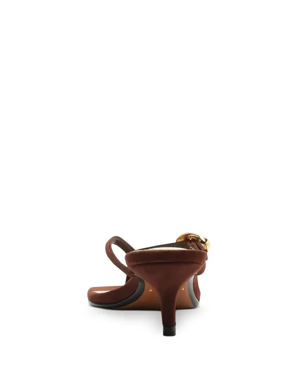 Schutz Miriam Nubuck Thong Sandals - Chestnut Brown