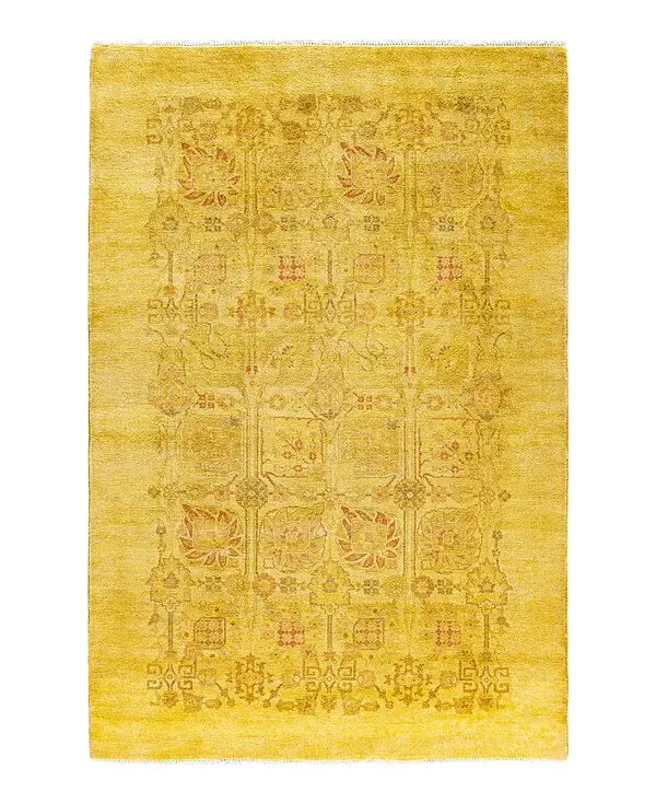 Bloomingdale'S Fine Vibrance M1387 Area Rug 4'1x6'2 - Yellow