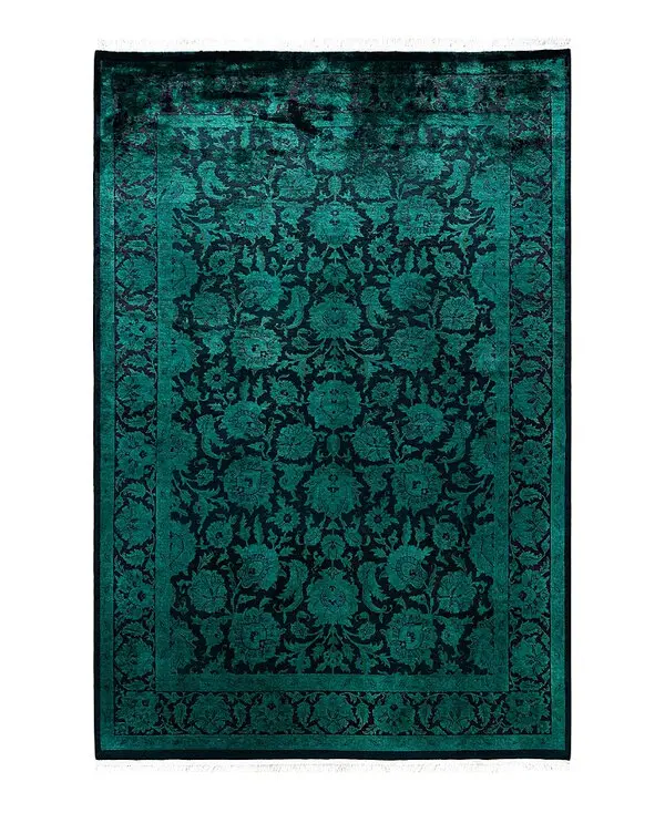 Bloomingdale'S Fine Vibrance M1192 Area Rug 4'9x7'0 - Green